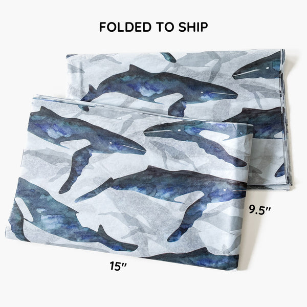 Watercolor Blue Whale Tissue Paper - Ocean Animal Pattern Tissue Paper ...