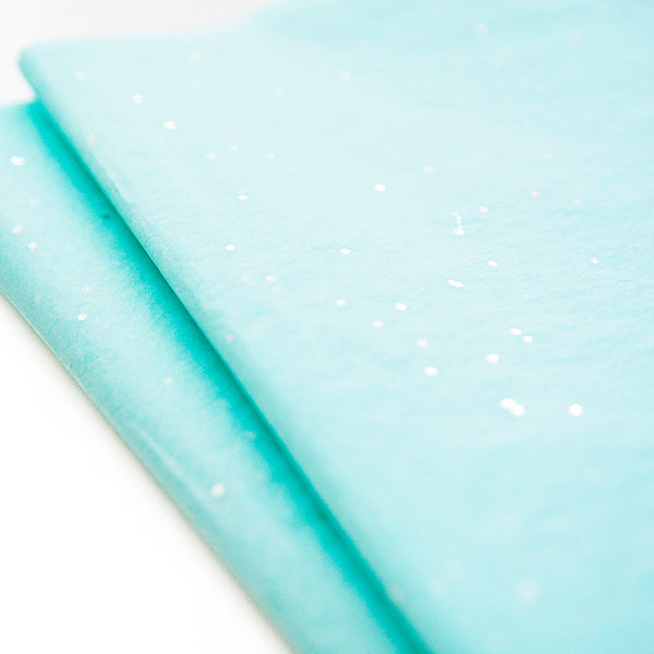 Aqua Sparkles Tissue Paper - Gift Wrapping & Baby Shower - GenWooShop